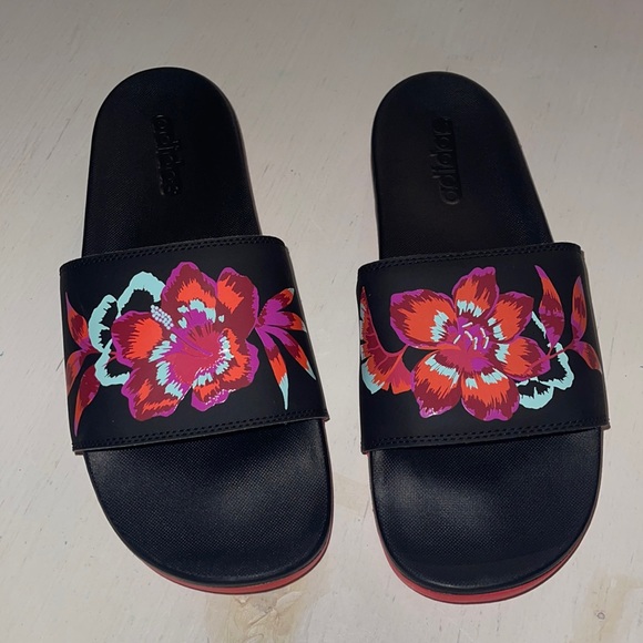 adidas | Shoes | Adidas Red Bottom Slides | Poshmark